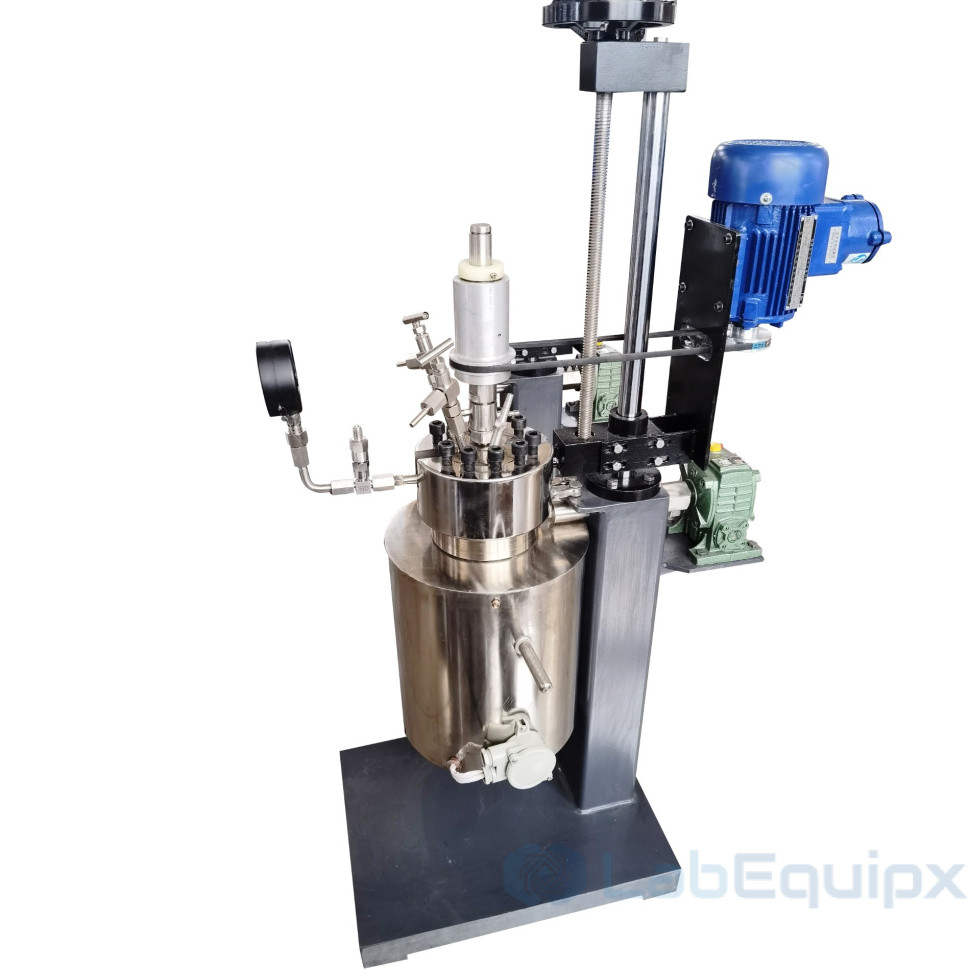 Lab Agitated Pressure Hydrogenation Reactor with Manual Lifting LELAPHRML