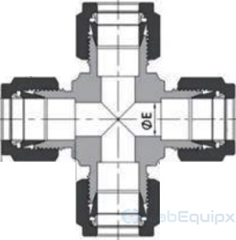 Double Ferrules Tube Union Crosses