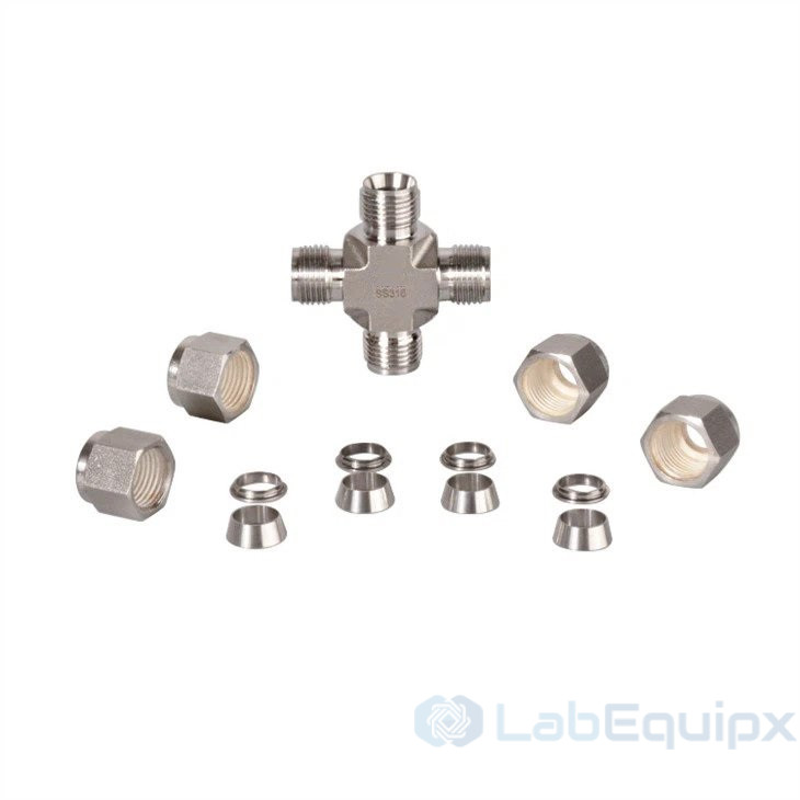 Double Ferrules Tube Union Crosses