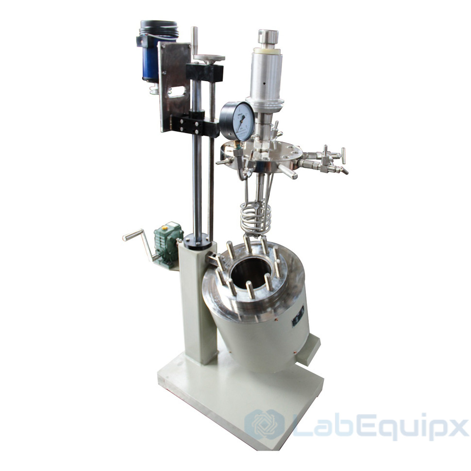 Lined Lab Pressure Reactor with Lifting Lowering functions LEPTFE